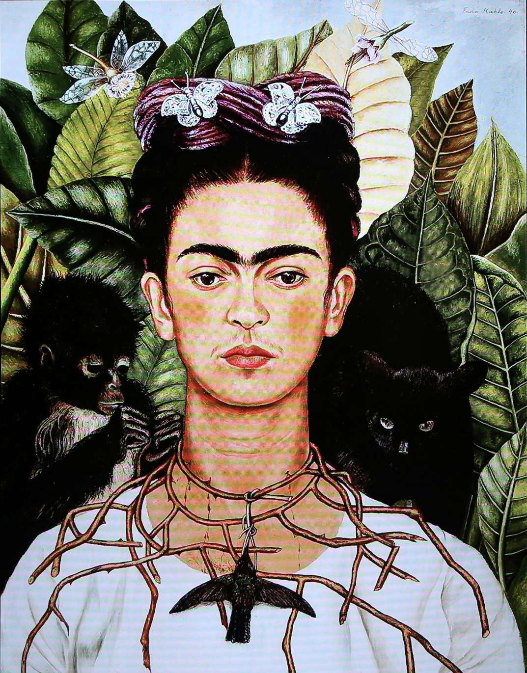Amor y tormento de Frida Kahlo: Autorretrato con collar de espinas